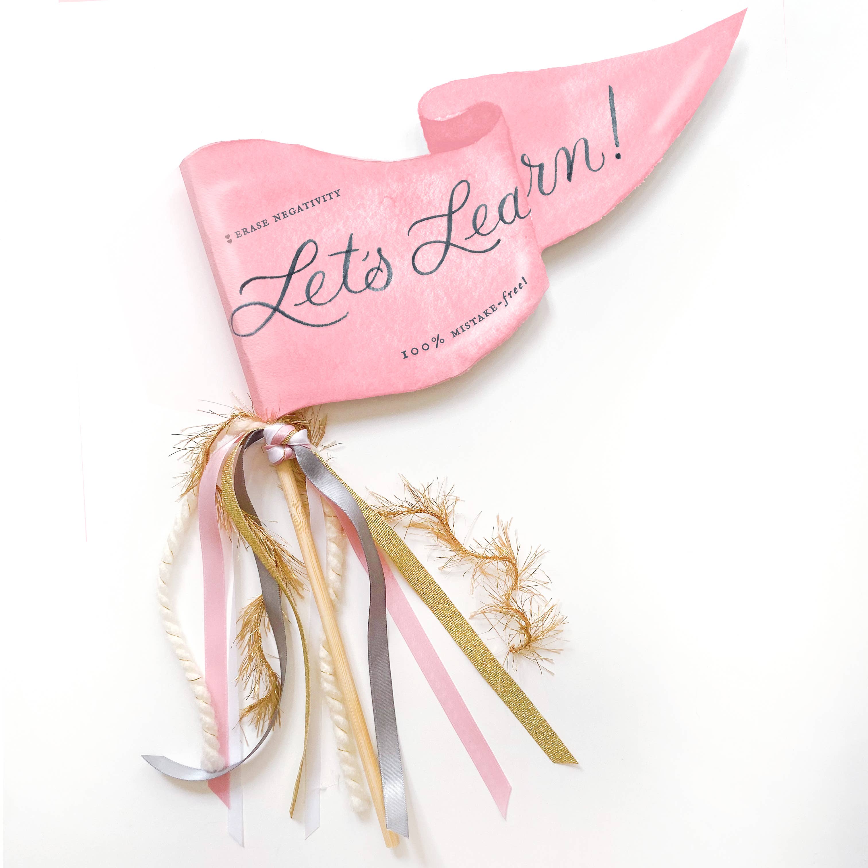 Let's Learn Pink Eraser Party Pennant (Back to School) – Salty Soirée